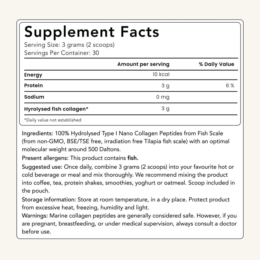 The Skin – Collagen Peptides Powder Supplement (Marine, from Fish ...