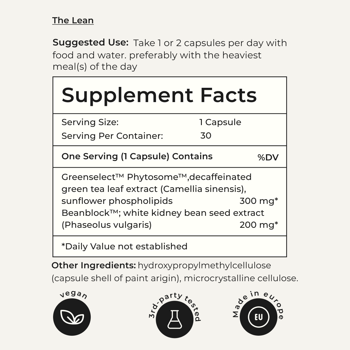 The Lean - Green Tea Phytosome™ + Beanblock™ | Longevity Supplement | For Youth — For Youth